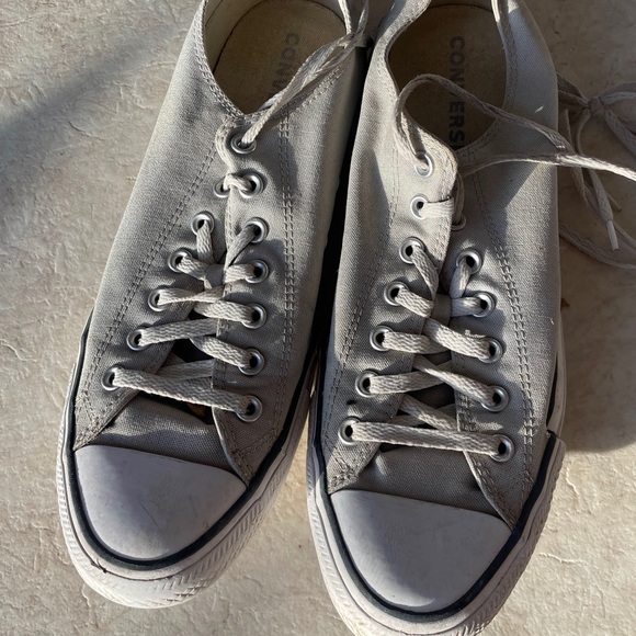 Converse | Shoes | Converse Gray Canvas Sneakers With Rubber Toe Cap ...